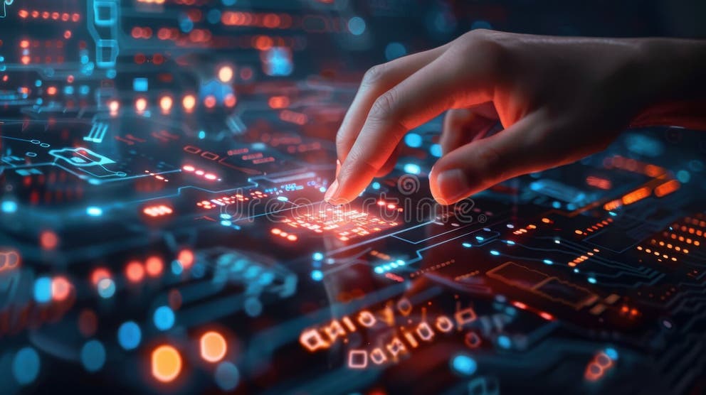 A Human Talking To a Robotic Artificial Intelligence. Stock Image ...