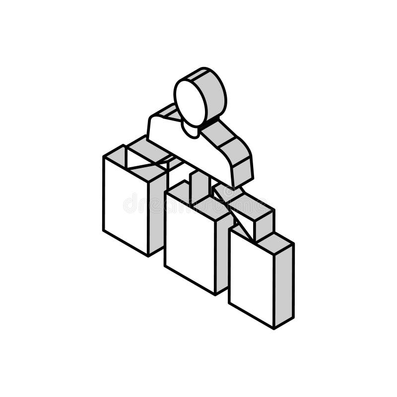 Human with Tasks Plan Isometric Icon Vector Illustration Stock Vector ...