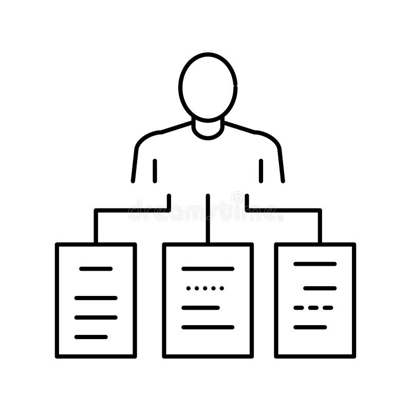 Human with Tasks Plan Line Icon Vector Illustration Stock Vector ...