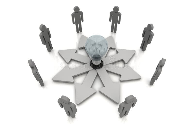 Human Teamwork Direction Concept Light Bulb Link Colorful White ...