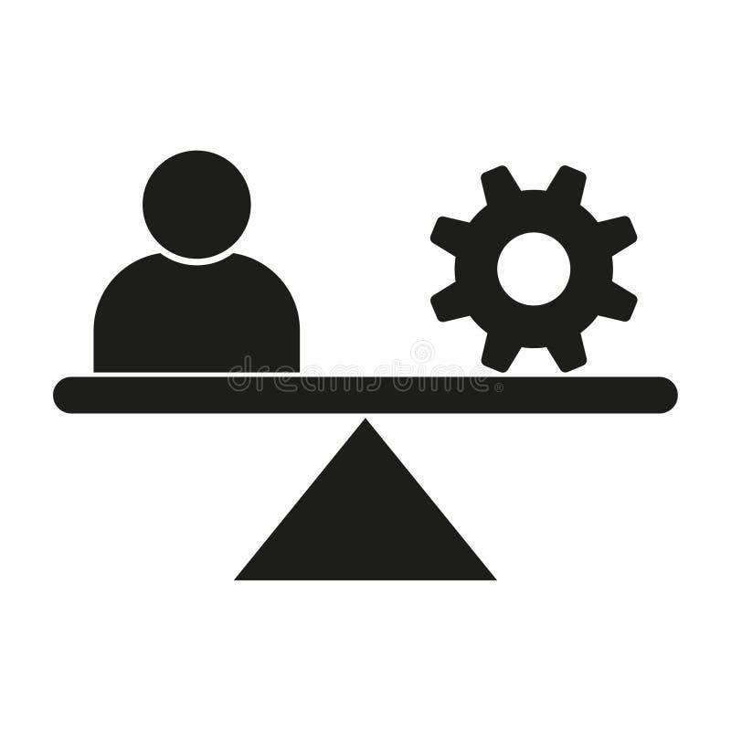 Human-tech Balance Concept. Work-life Efficiency Symbol. Simple ...