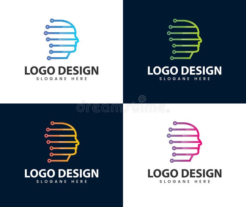 Human Tech Logo. Human Tech Logo Design Vector. Neural Networks ...