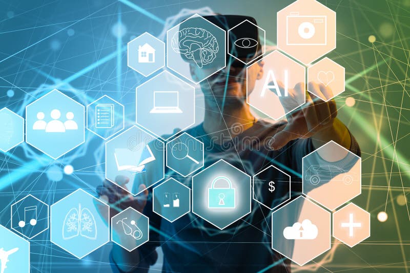 Human and Technology Concept. AI (Artificial Intelligence ...