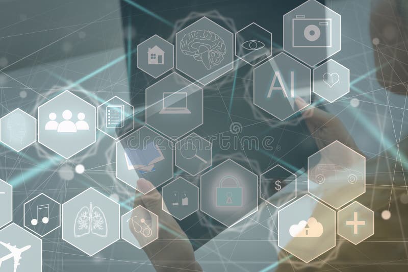 Human and Technology Concept. AI (Artificial Intelligence ...