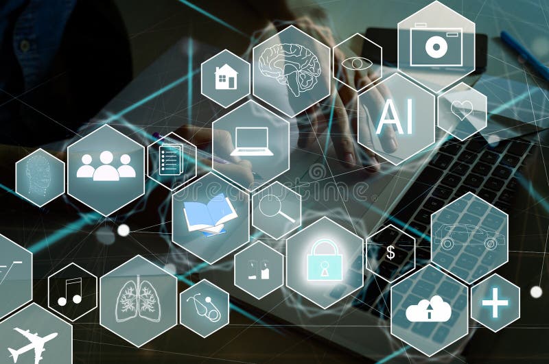 Human and Technology Concept. AI (Artificial Intelligence ...