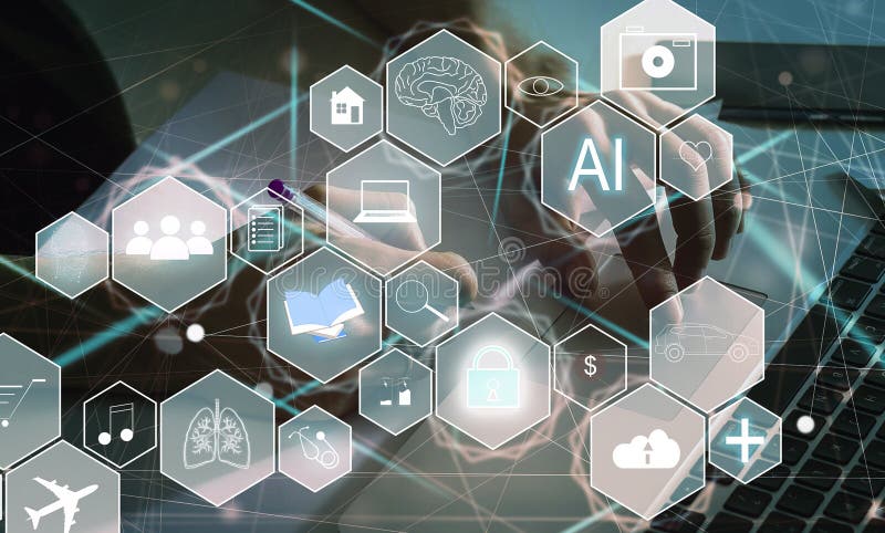 Human and Technology Concept. AI (Artificial Intelligence ...