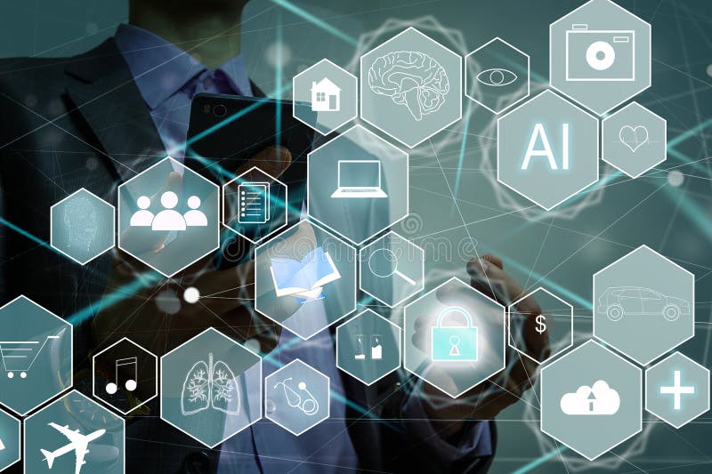 Human and Technology Concept. AI (Artificial Intelligence ...