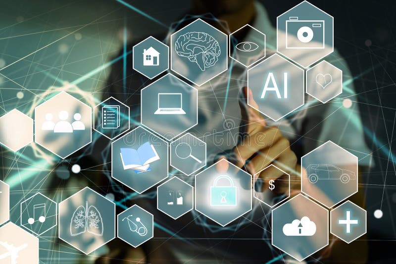 Human and Technology Concept. AI (Artificial Intelligence ...