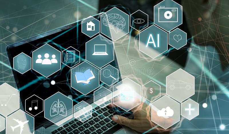 Human and Technology Concept. AI (Artificial Intelligence ...