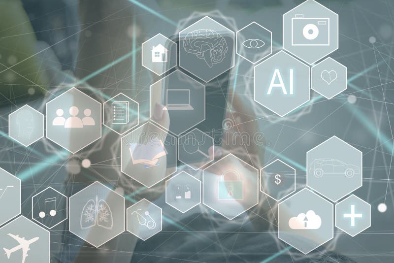 Human and Technology Concept. AI (Artificial Intelligence ...