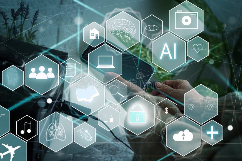 Human and Technology Concept. AI (Artificial Intelligence ...