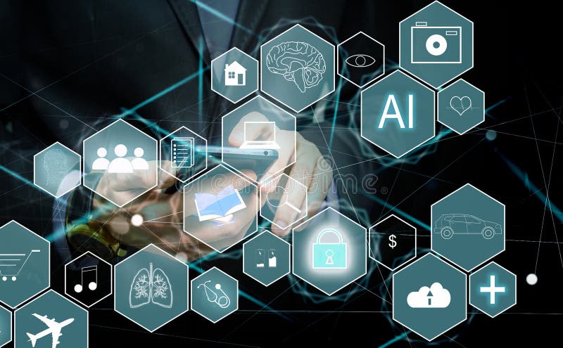 Human and Technology Concept. AI (Artificial Intelligence ...