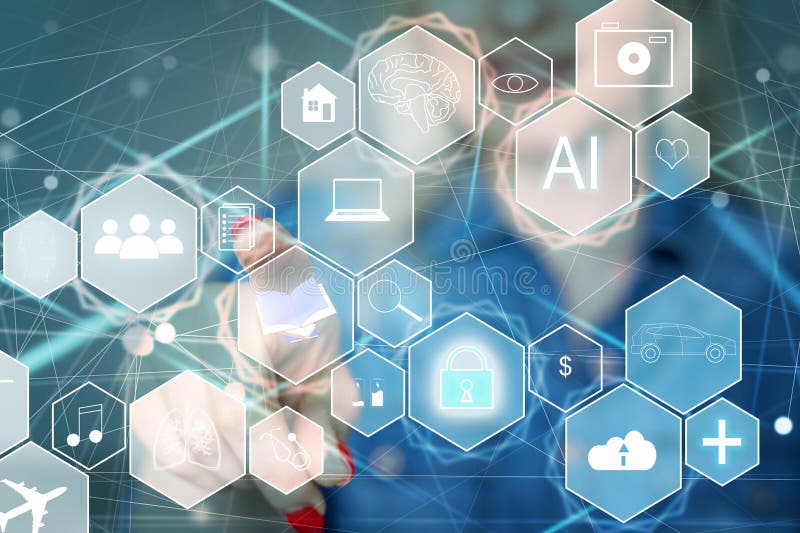 Human and Technology Concept. AI (Artificial Intelligence ...