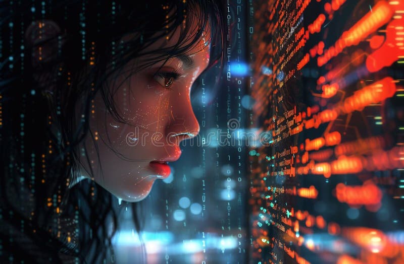 Human and Technology Concept. Digital Transformation. AI (Artificial ...