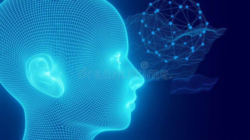 Human and Technology Integration Concept Stock Illustration ...