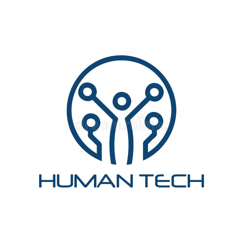 Human Technology Logo Template, Flat Design. People in Circles Stock ...