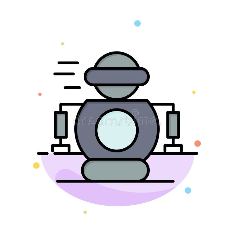 Human, Technology, Robotic, Robot Abstract Flat Color Icon Template ...