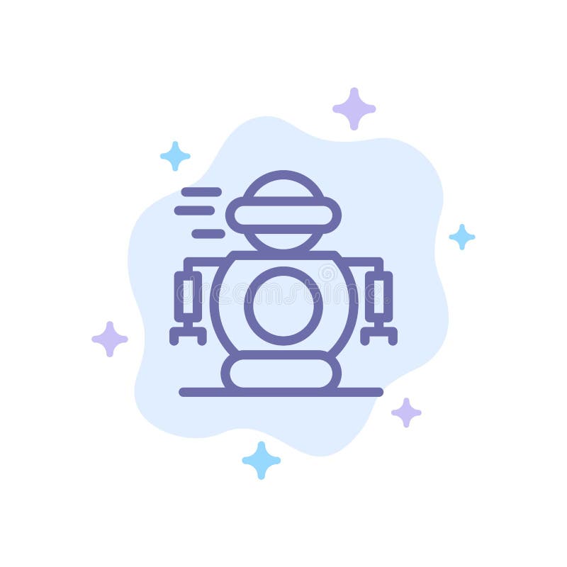 Human, Technology, Robotic, Robot Blue Icon on Abstract Cloud ...