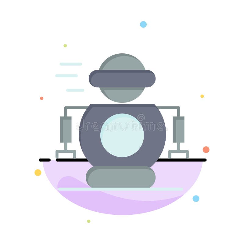 Human, Technology, Robotic, Robot Business Logo Template. Flat Color ...