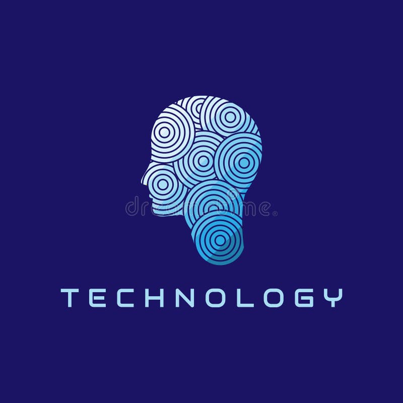 Human Technology Vector Logo Design Stock Vector - Illustration of ...