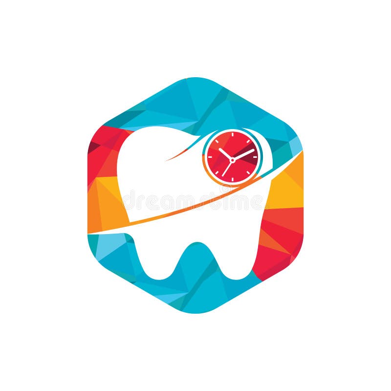 Dental Time Vector Logo Design Template. Human Tooth and Clock Icon ...
