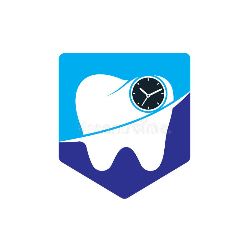 Dental Time Vector Logo Design Template. Human Tooth and Clock Icon ...
