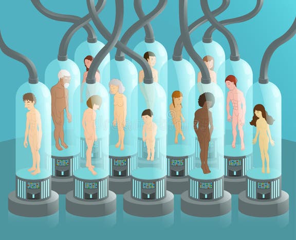 Human in the test tubes stock vector. Illustration of tubing - 36337438