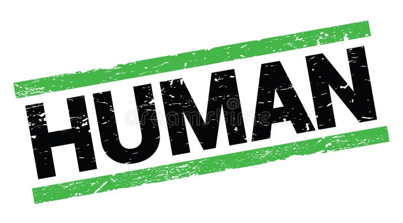 HUMAN Text on Green Rectangle Stamp Sign Stock Illustration ...
