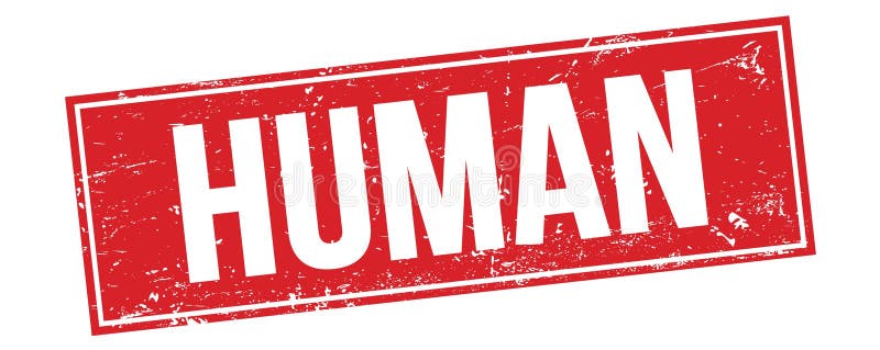 HUMAN Text on Red Grungy Rectangle Stamp Stock Illustration ...