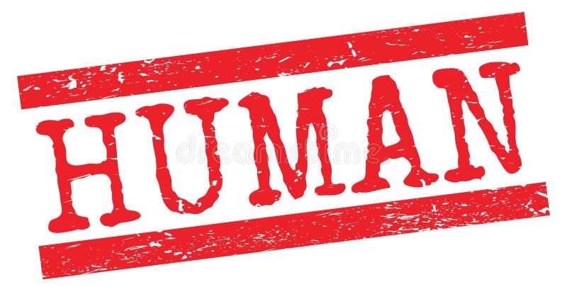 HUMAN Text on Red Lines Stamp Sign Stock Illustration - Illustration of ...