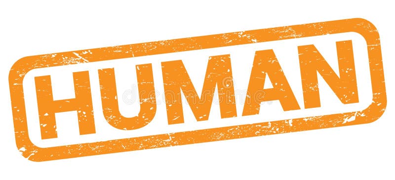 HUMAN Text Written on Orange Rectangle Stamp Stock Illustration ...