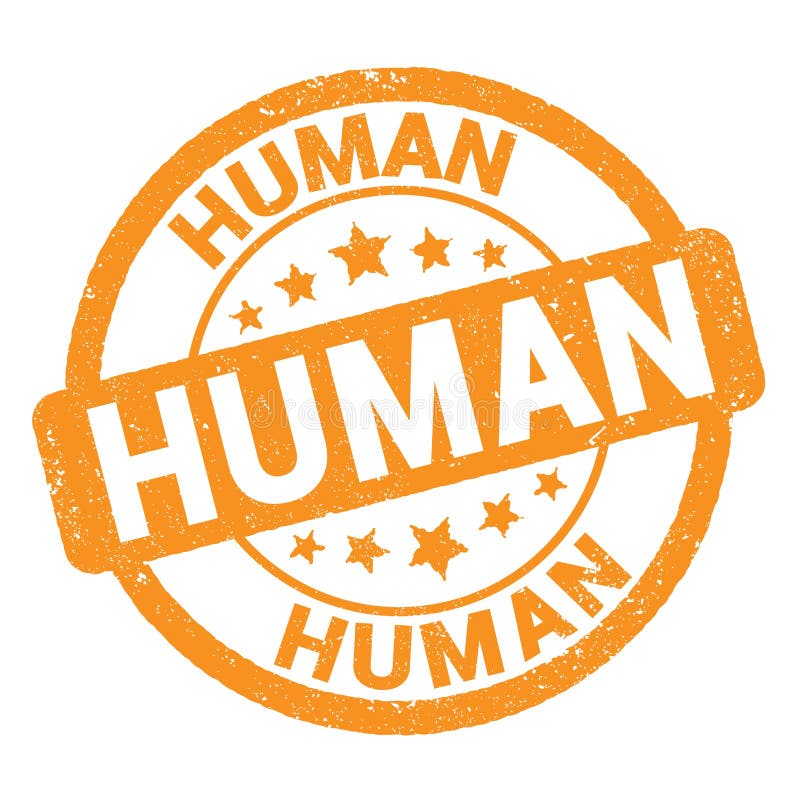 HUMAN Text Written on Orange Stamp Sign Stock Illustration ...
