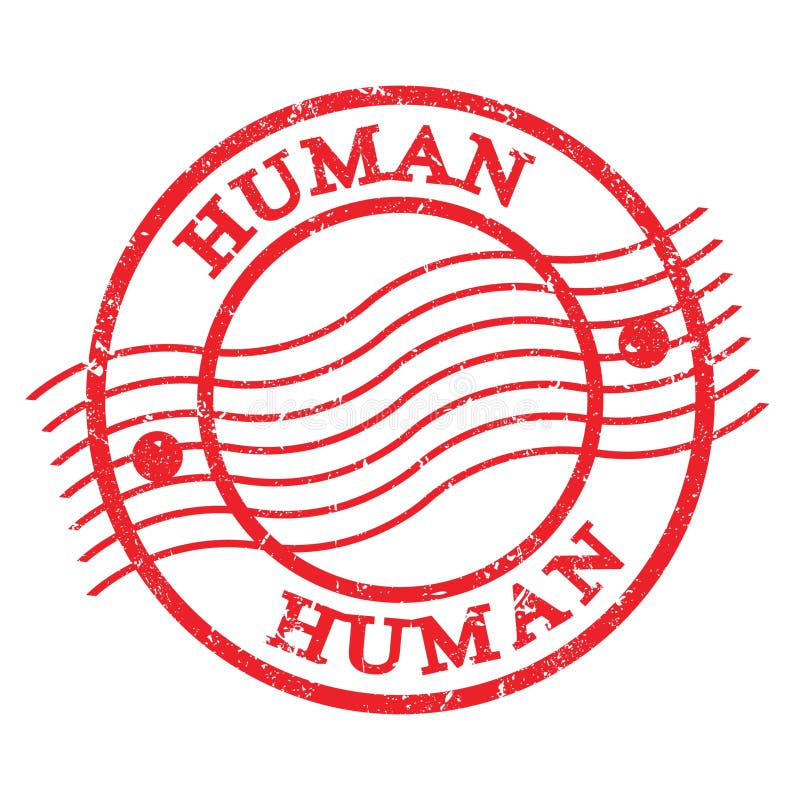 HUMAN Text on Red Round Stamp Sign Stock Illustration - Illustration of ...