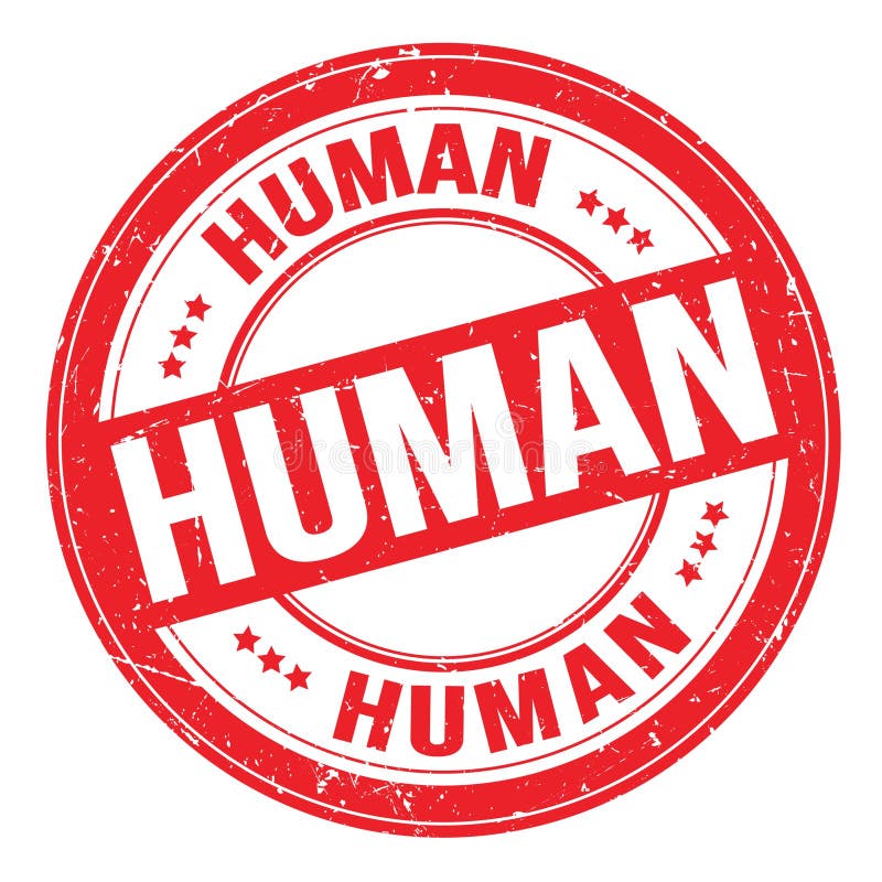HUMAN Text Written on Red Round Stamp Sign Stock Illustration ...