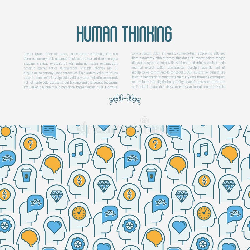 Human Thinking Seamless Pattern Stock Vector - Illustration of profile ...