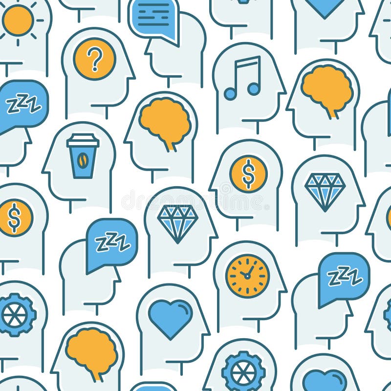 Human Thinking Seamless Pattern Stock Vector - Illustration of ...
