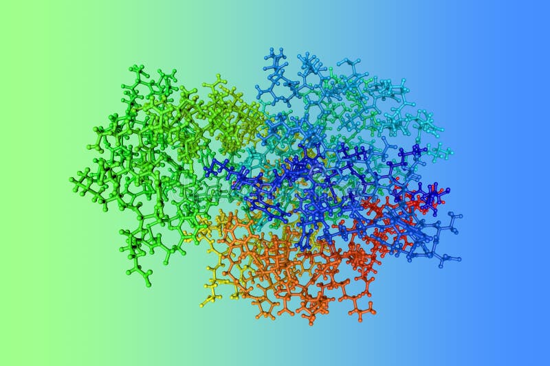Human Thioesterase 2. Molecular Model on Colorful Background. 3d ...