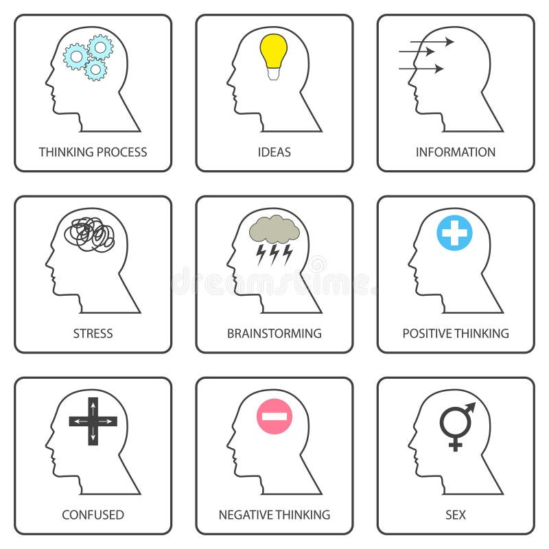 Human Thought and Mind stock vector. Illustration of confuse - 74535559