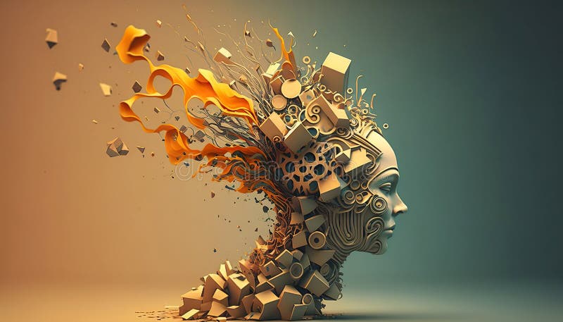 Human Thoughts. Fantasy, Nature or Learning Concept. Generative Ai ...