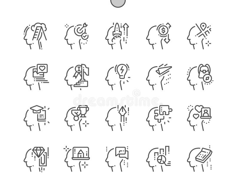 Human Thoughts Well-crafted Pixel Perfect Vector Thin Line Icons 30 2x ...