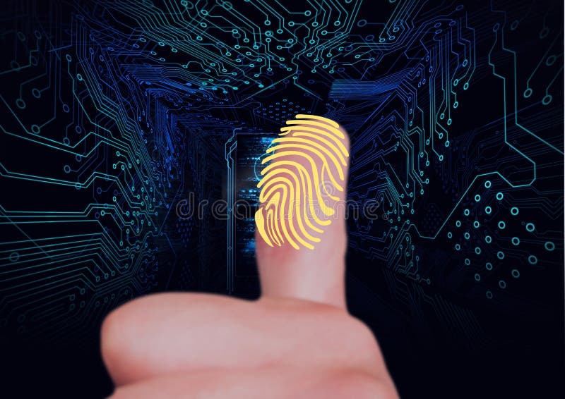 Biometric Thumb Scanner System Stock Illustration - Illustration of ...