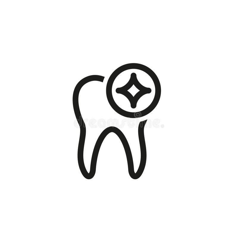 A Human Tooth with a Glare and Sparkling Star. Stock Vector ...