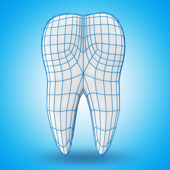 Human Tooth with Grid stock illustration. Illustration of freshness ...