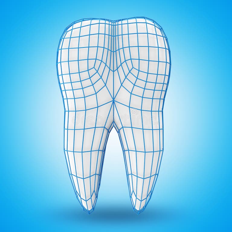 Human Tooth with Grid stock illustration. Illustration of freshness ...