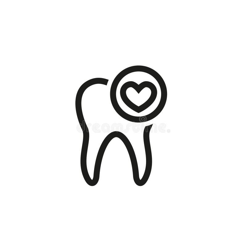 A Human Tooth with a Heart. Vector Icon. Stock Illustration ...