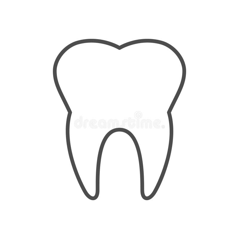 Human Tooth Line Outline Icon Stock Vector - Illustration of concept ...