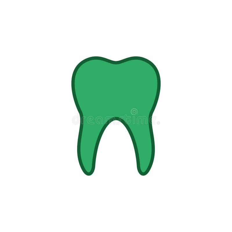 Human Tooth Logo in Green. Color Vector Illustration Stock Vector ...