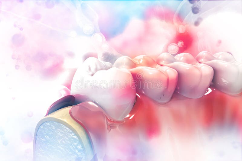 Human Tooth on Scientific Background Stock Illustration - Illustration ...