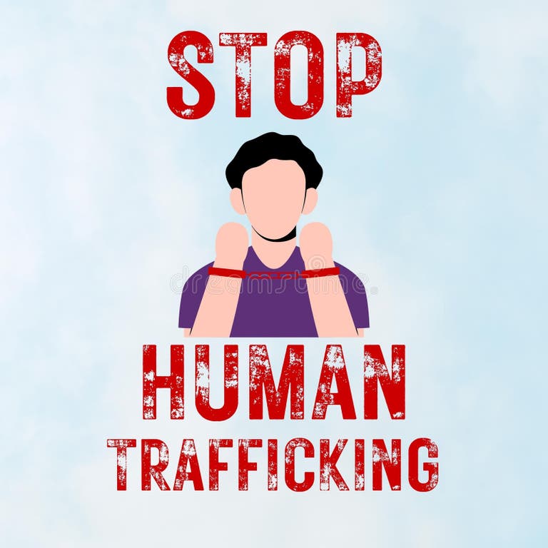 Illustration of Hands with Wrist Tied Together, Human Trafficking ...