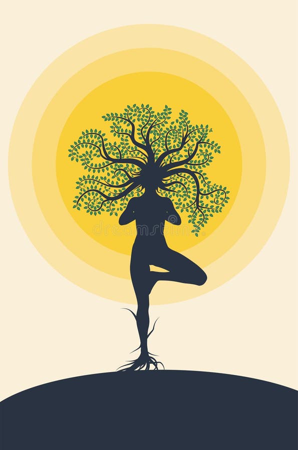 Human tree and sun stock vector. Illustration of person - 289526890